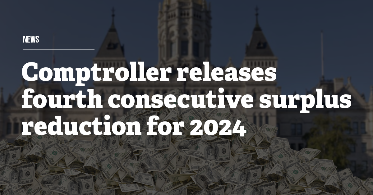 Comptroller releases fourth consecutive surplus reduction for 2024