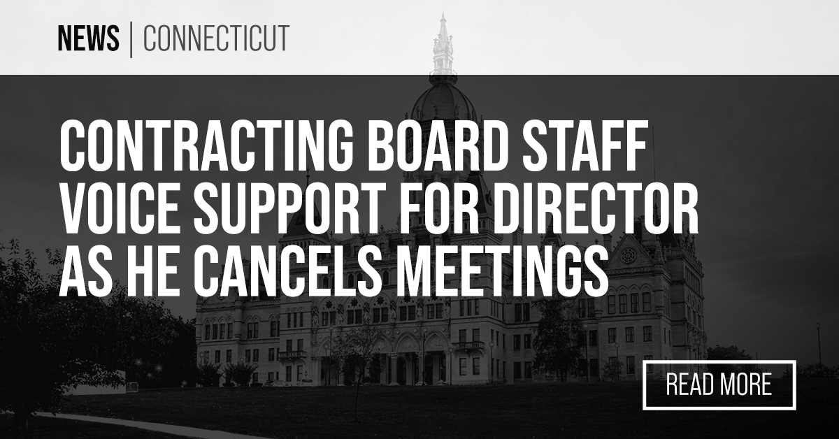 Contracting board staff voice support for director as he cancels meetings
